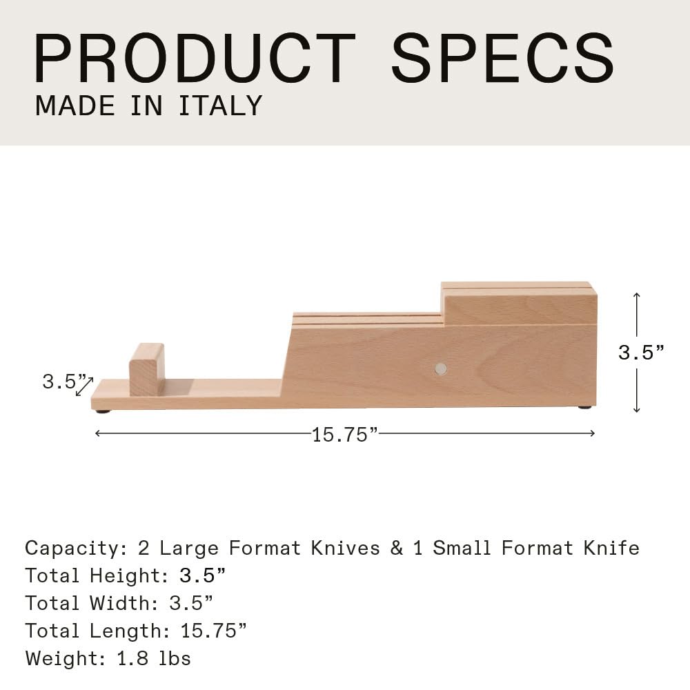 Made In Cookware – 3 Piece Knife Organizer – Italian Beechwood ...